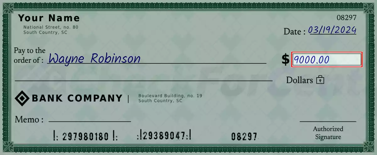 How to Write a Check For 9000 Dollars | Spell $9000 on a Check